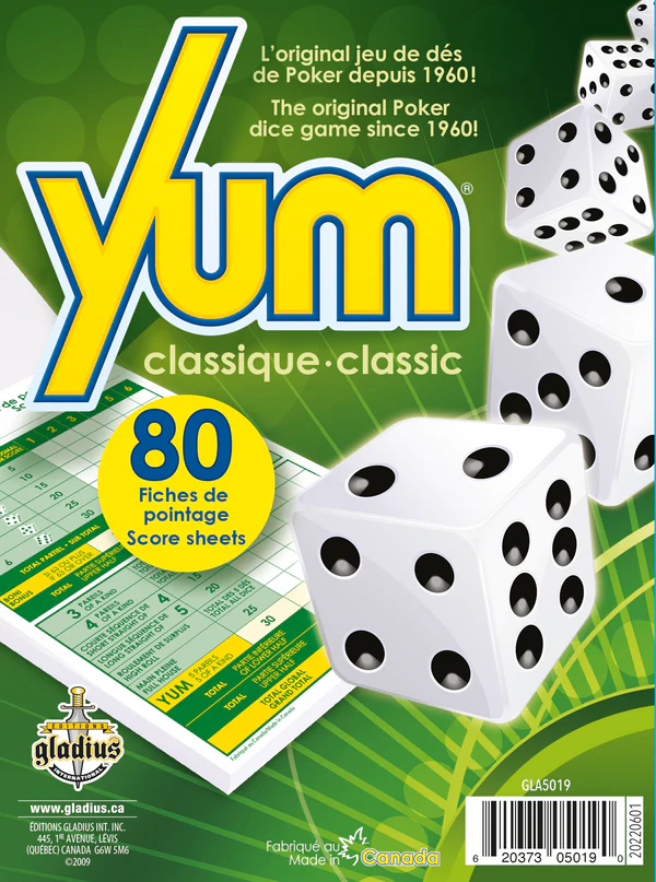 Yum - Fiches de pointage (Multilingue) - Jeuxjubes