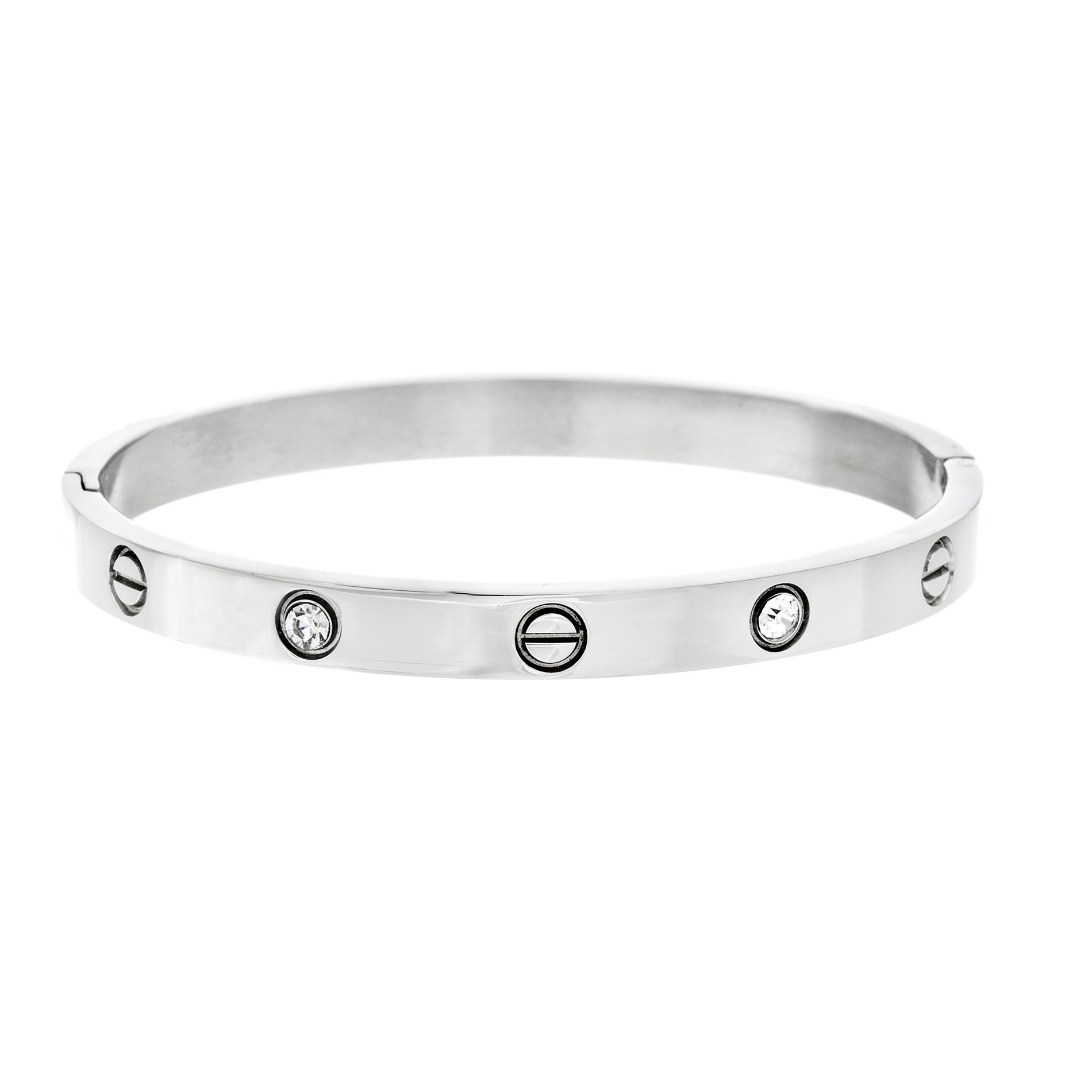 19-02170P PULSERA TIPO CARTIER PLATEADO - ROSAGITANA