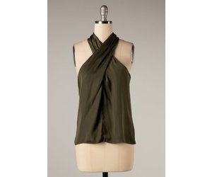 Carolina Soma - SATIN CROSS OVER HALTER NECK TOP