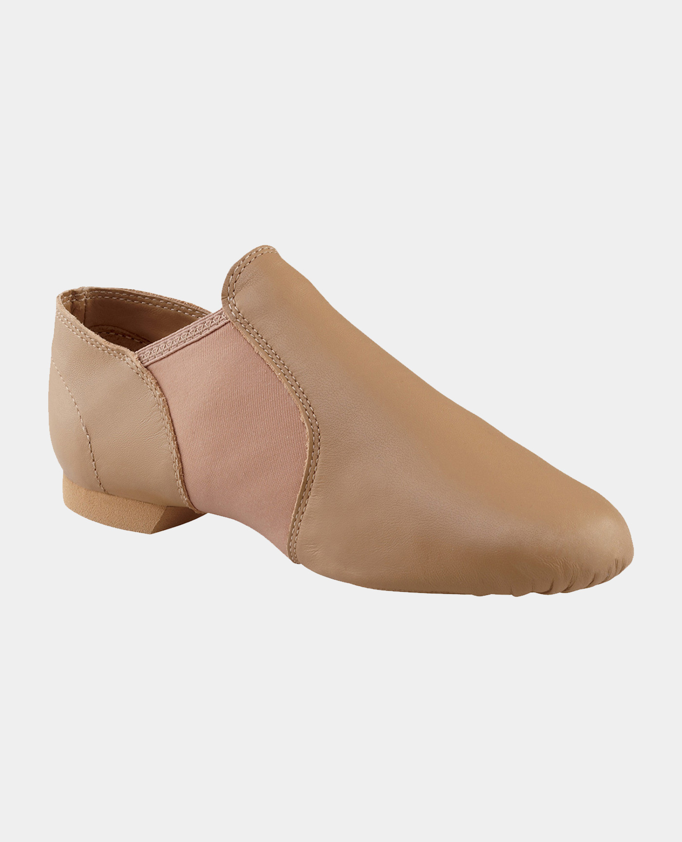 E-SERIES LEATHER SLIP ON JAZZ SHOES CARAMEL (EJ2A) - DANZ
