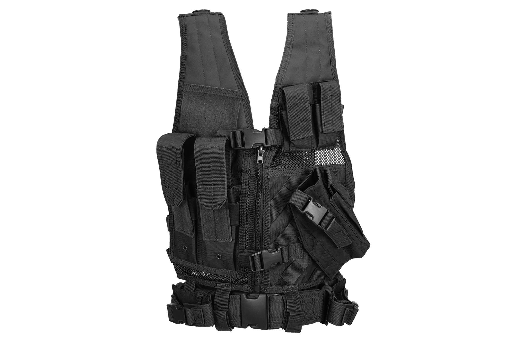 Lancer Tactical Cross Draw Vest 600D Nylon | Adjustable Youth Size ...