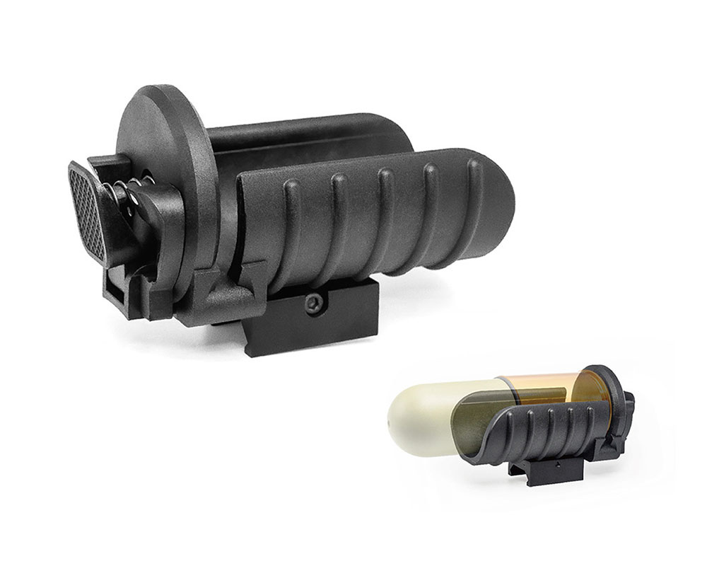 Action Army Nano Grenade Launcher, Rail Mounted, Black - Airsoft Extreme