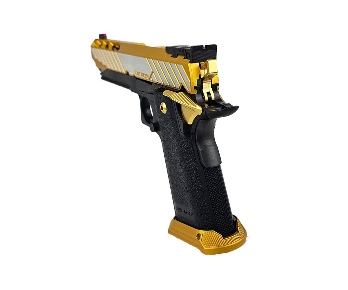 AEX Custom THUNDER CLAP Tokyo Marui Hi Capa 5.1 Gas Blowback Pistol, Gold / Silver - Airsoft Extreme