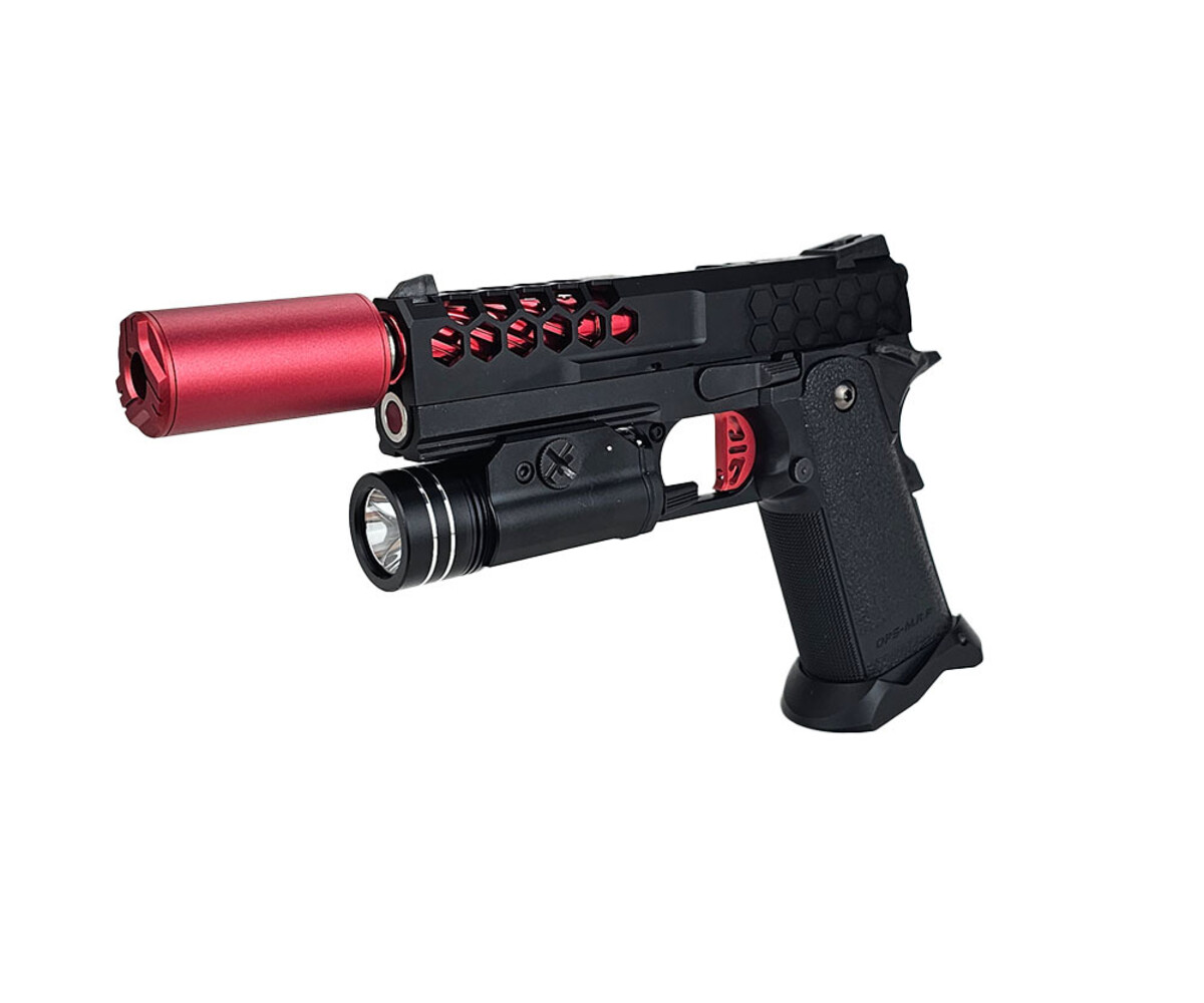 AEX Custom BLACK WIDOW Tokyo Marui Hi Capa 4.3 Gas Blowback Pistol Black / Red - Airsoft Extreme