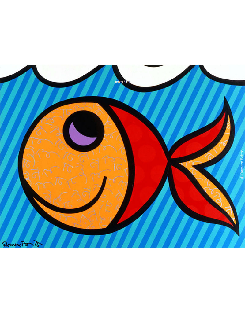 Boom Fish by Romero Britto (Signed Poster) - Liss Gallery