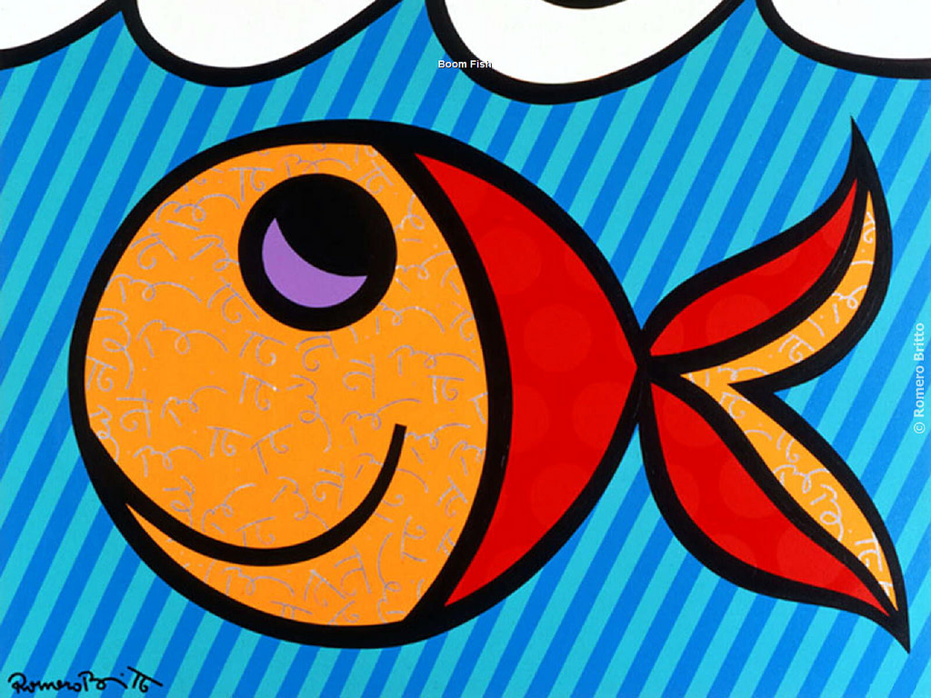 Boom Fish by Romero Britto (Signed Poster) - Liss Gallery