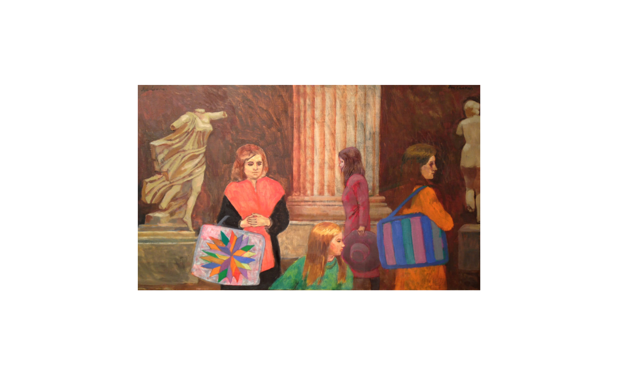 Sculpture Court (Original) by Joe Lasker - Liss Gallery
