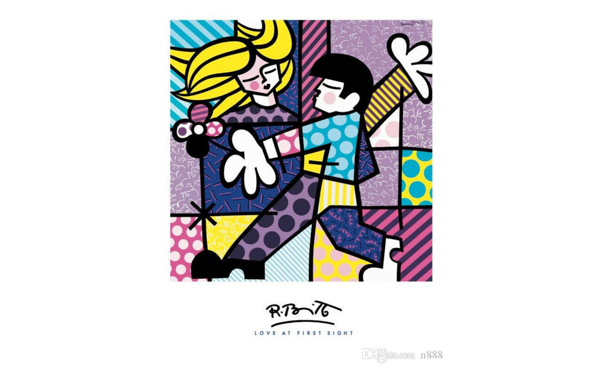 Love At First Sight by Romero Britto (Signed Poster) - Liss Gallery