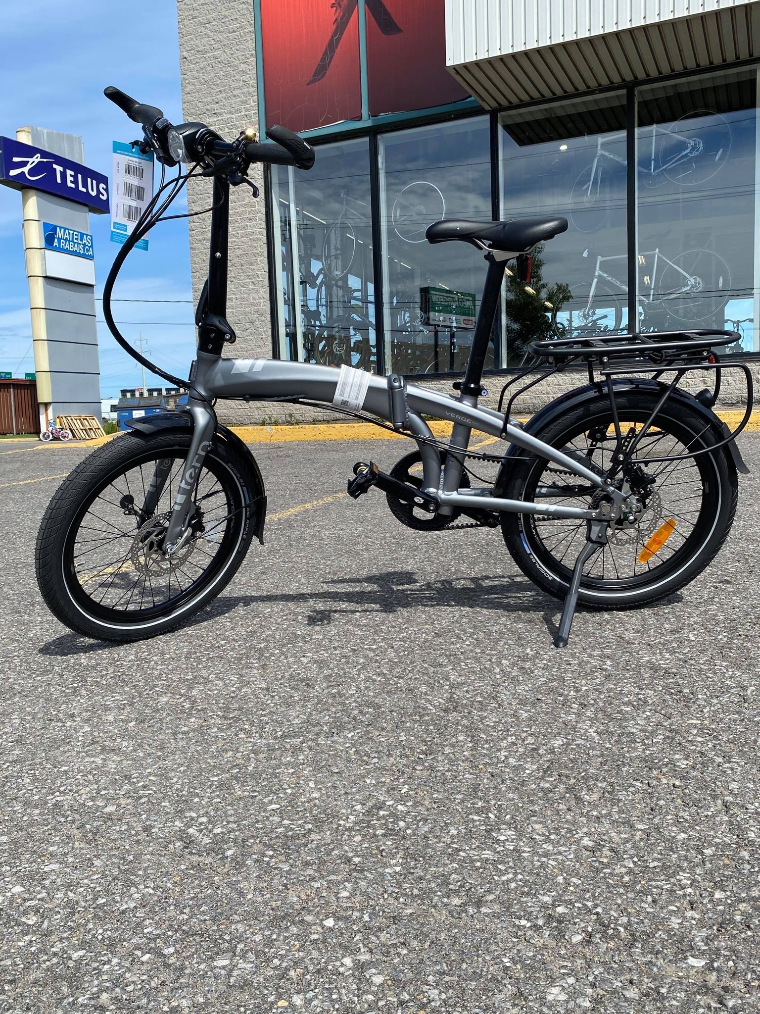 TERN Verge S8I space grey foldable bike with carbon belt drive - Echo ...