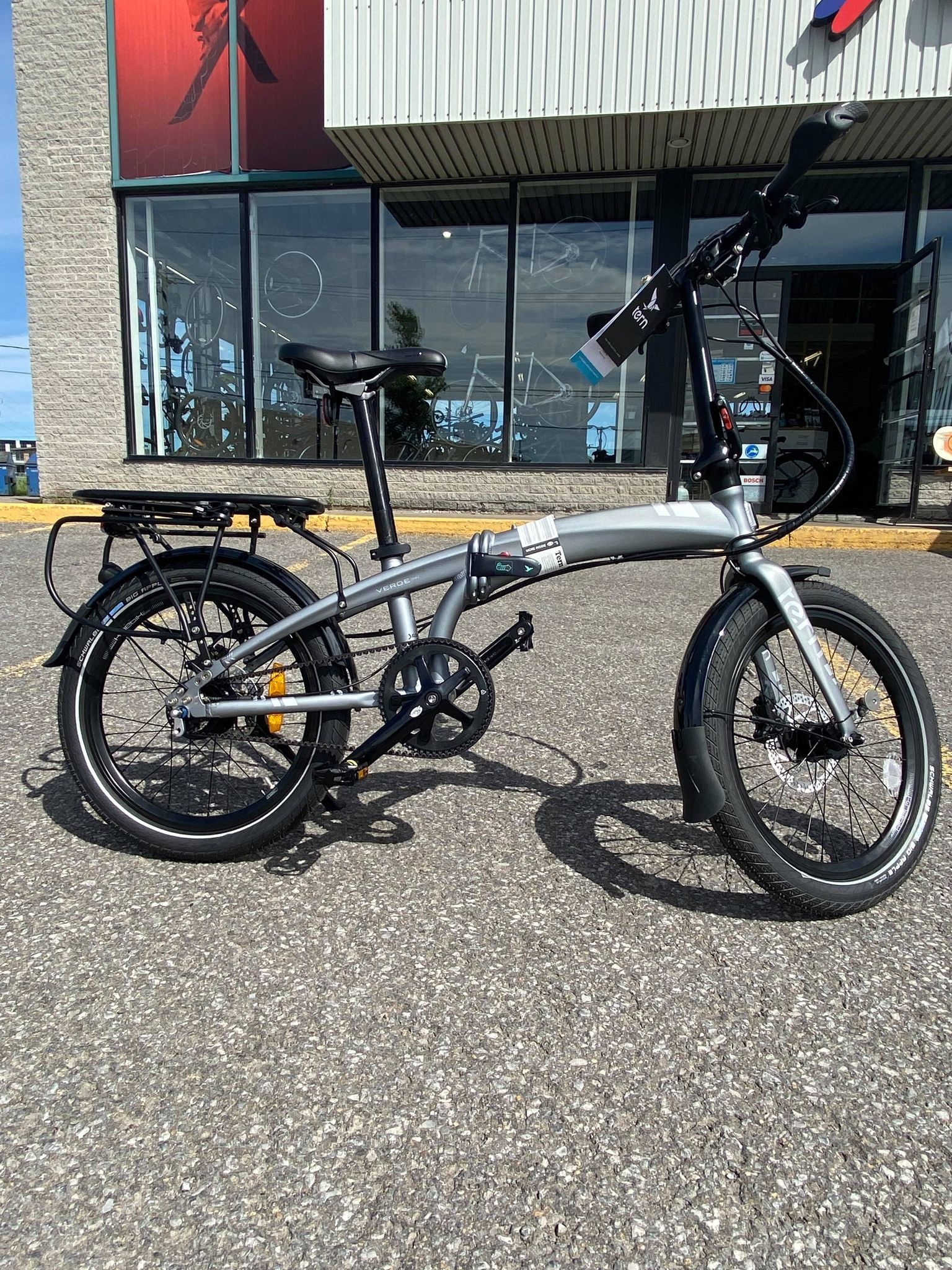TERN Verge S8I space grey foldable bike with carbon belt drive - Echo ...