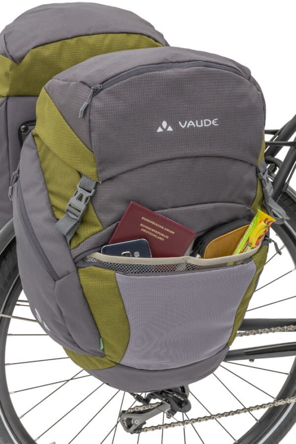 Vaude On Tour Back 46 (PAIR) black bike rear rack bags - Echo Sports