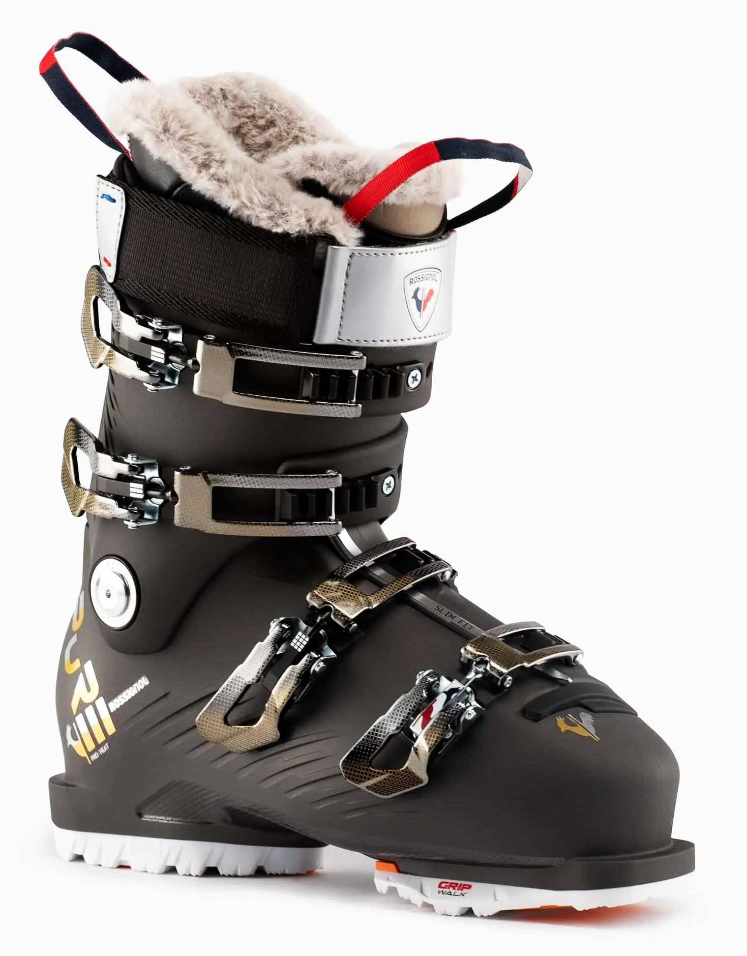 Rossignol Pure Pro Heat GW women s alpine ski boot gold charcoal Echo Sports