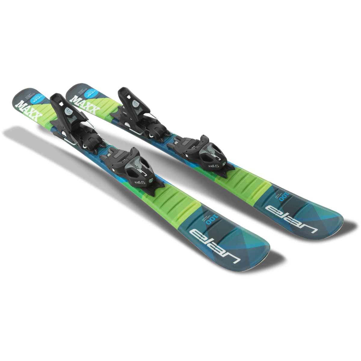 ELAN MAXX QS GREEN/BLUE ski alpin junior avec fixation - Echo sports