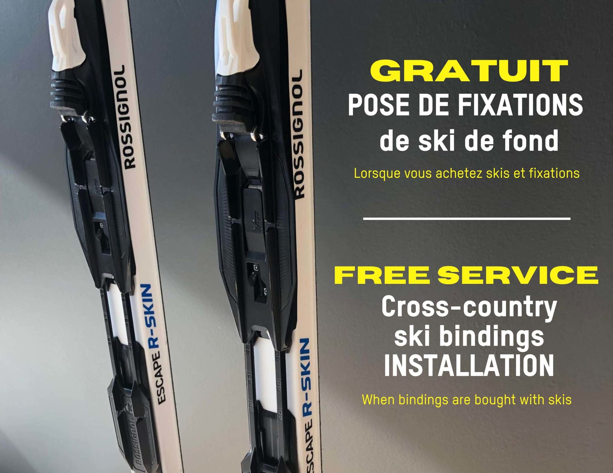Pose de fixation de ski de fond - GRATUIT avec achat - Echo sports