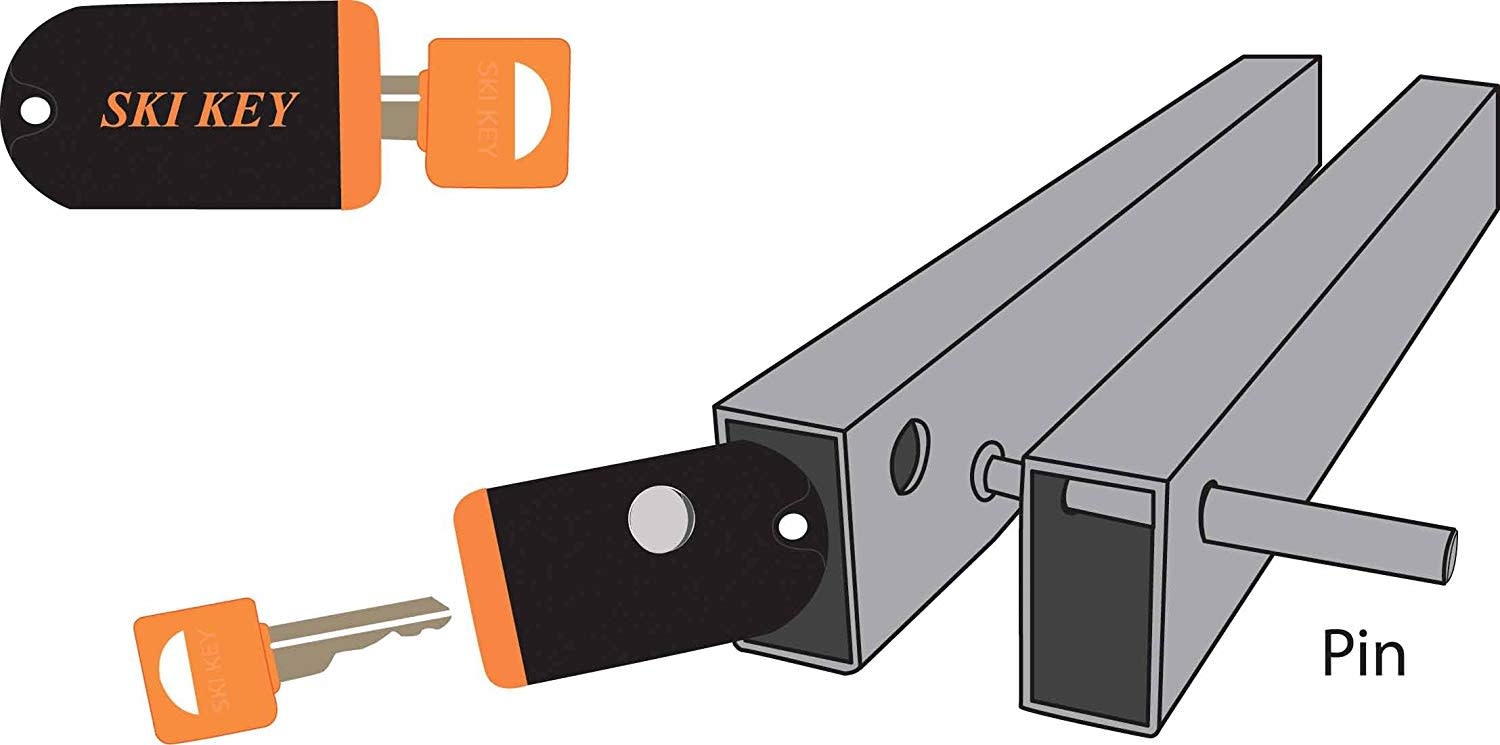 Ski Key lock for alpine skis or snowboard. - Echo Sports