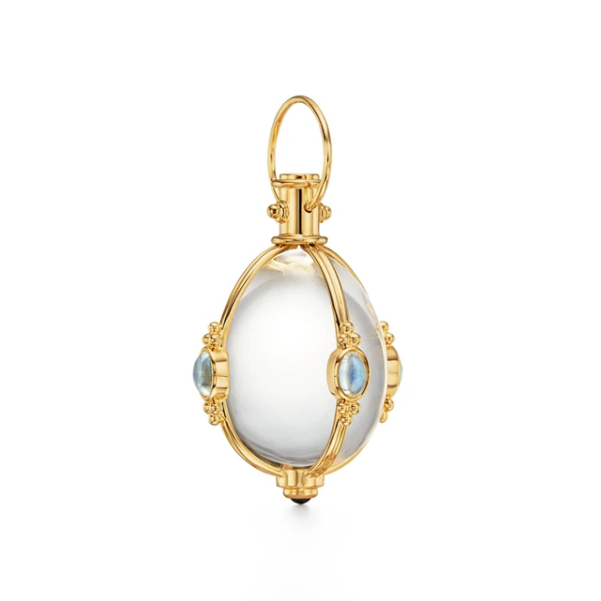 18K Large Blue Moonstone Amulet - Kiki