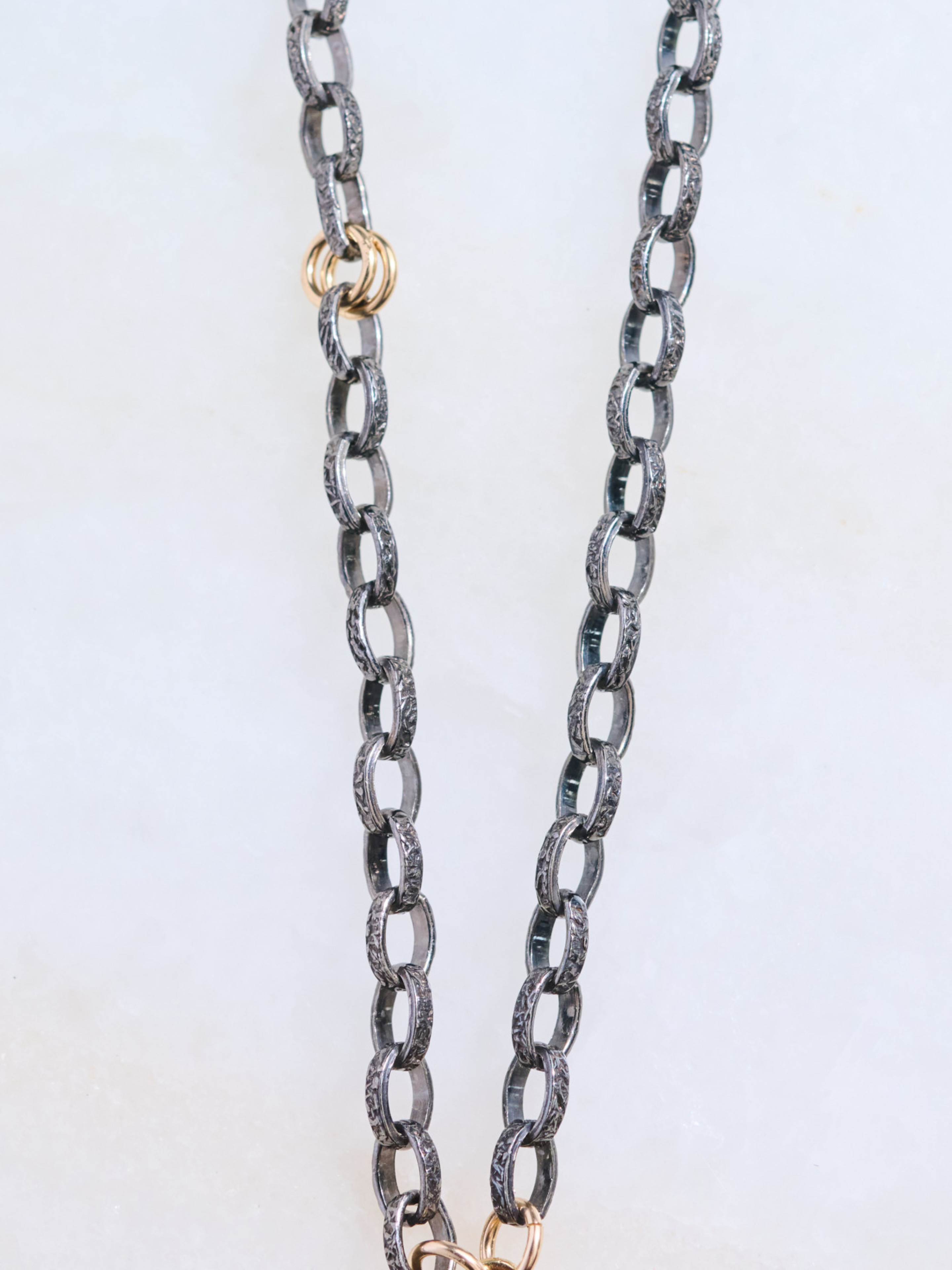 Gunmetal & Gold Vignette Chain - - Kiki