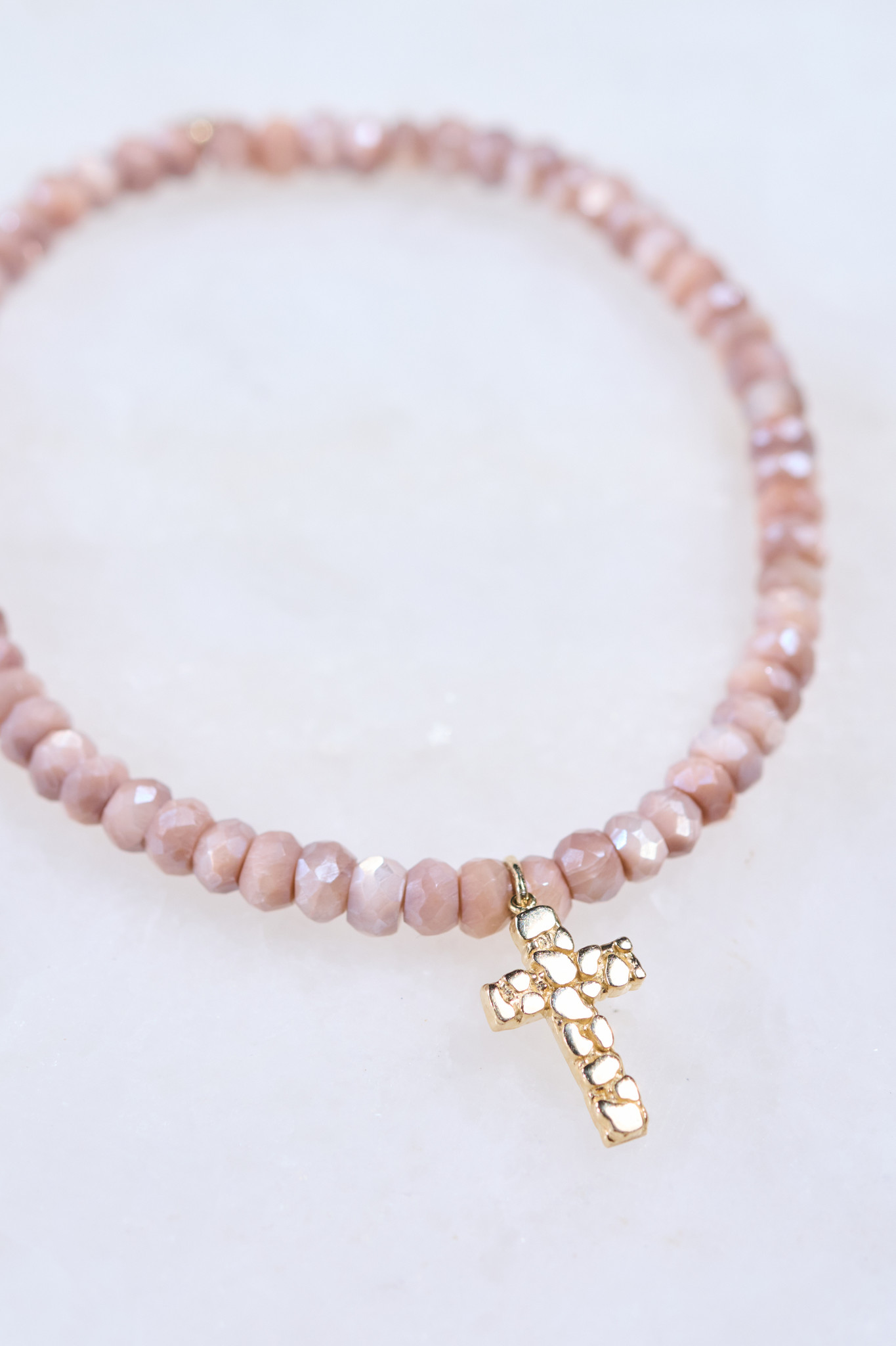 Cross on Australian Moonstone Bracelet - Kiki