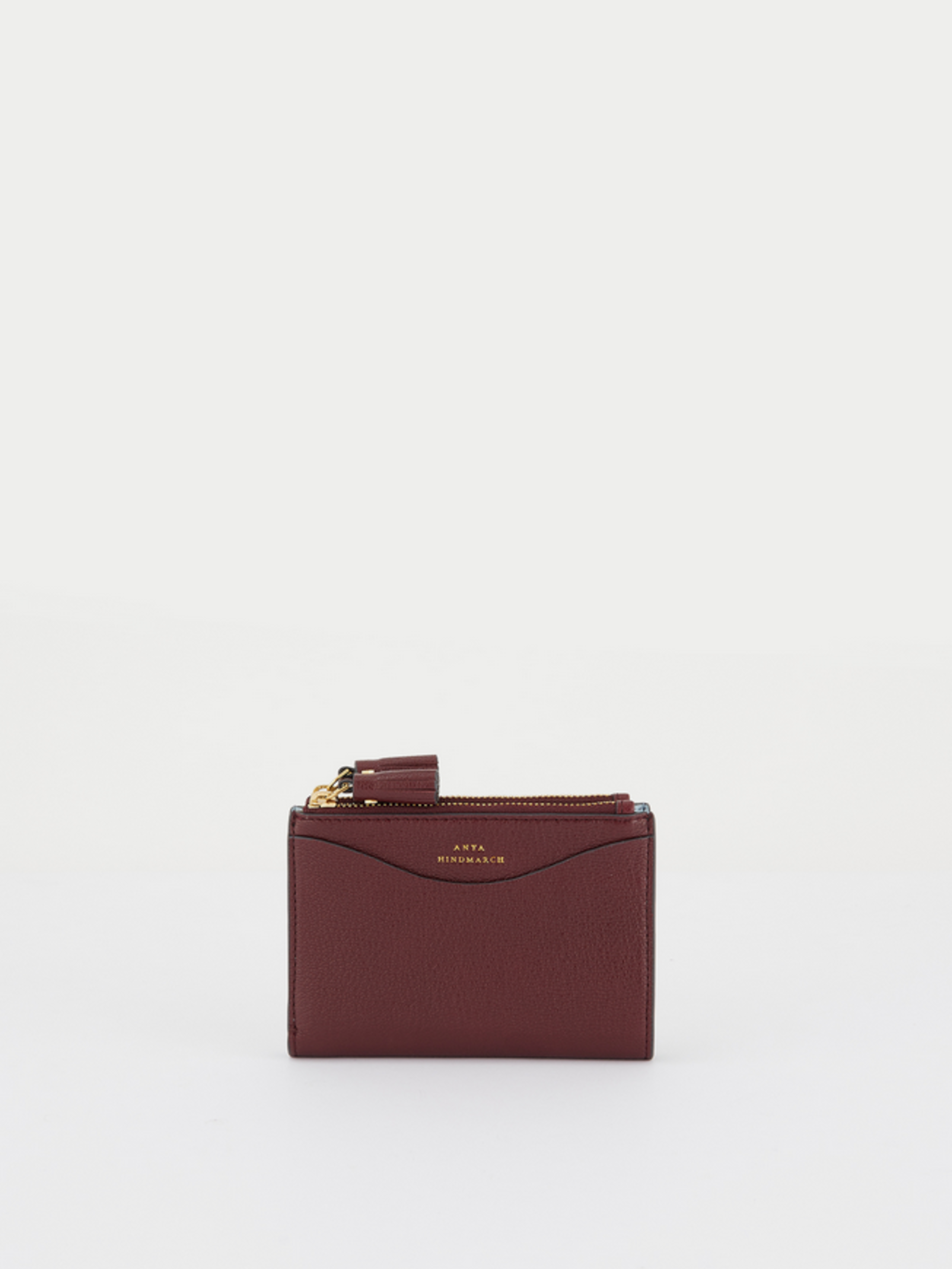 Small Double Zip Peeping Eyes Wallet - Rosewood - Kiki