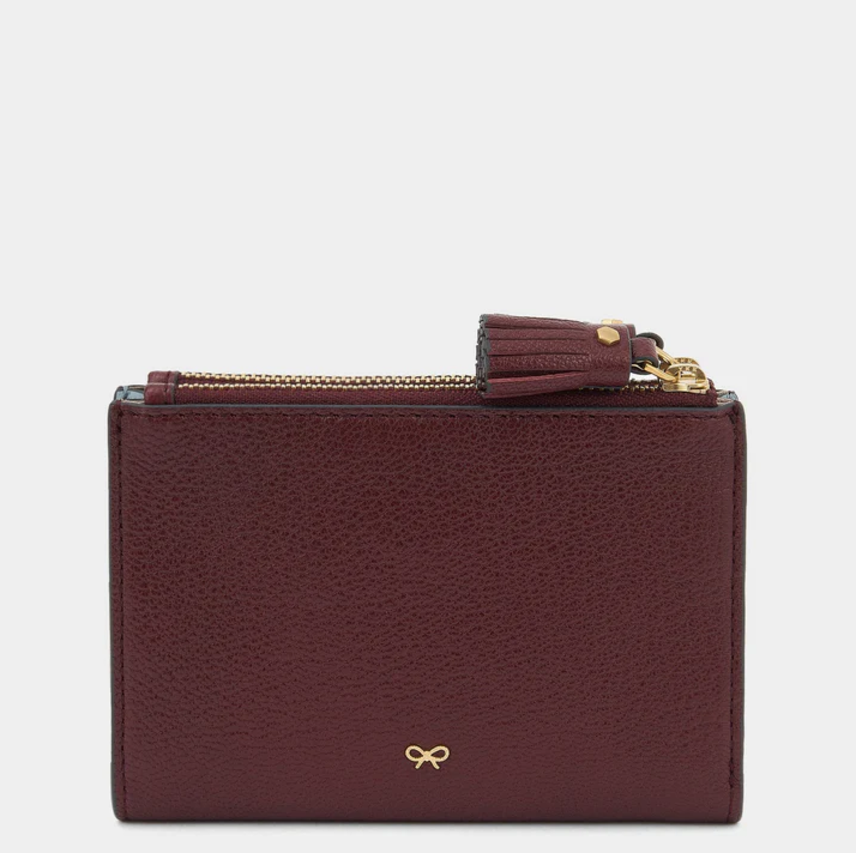 Small Double Zip Peeping Eyes Wallet - Rosewood - Kiki