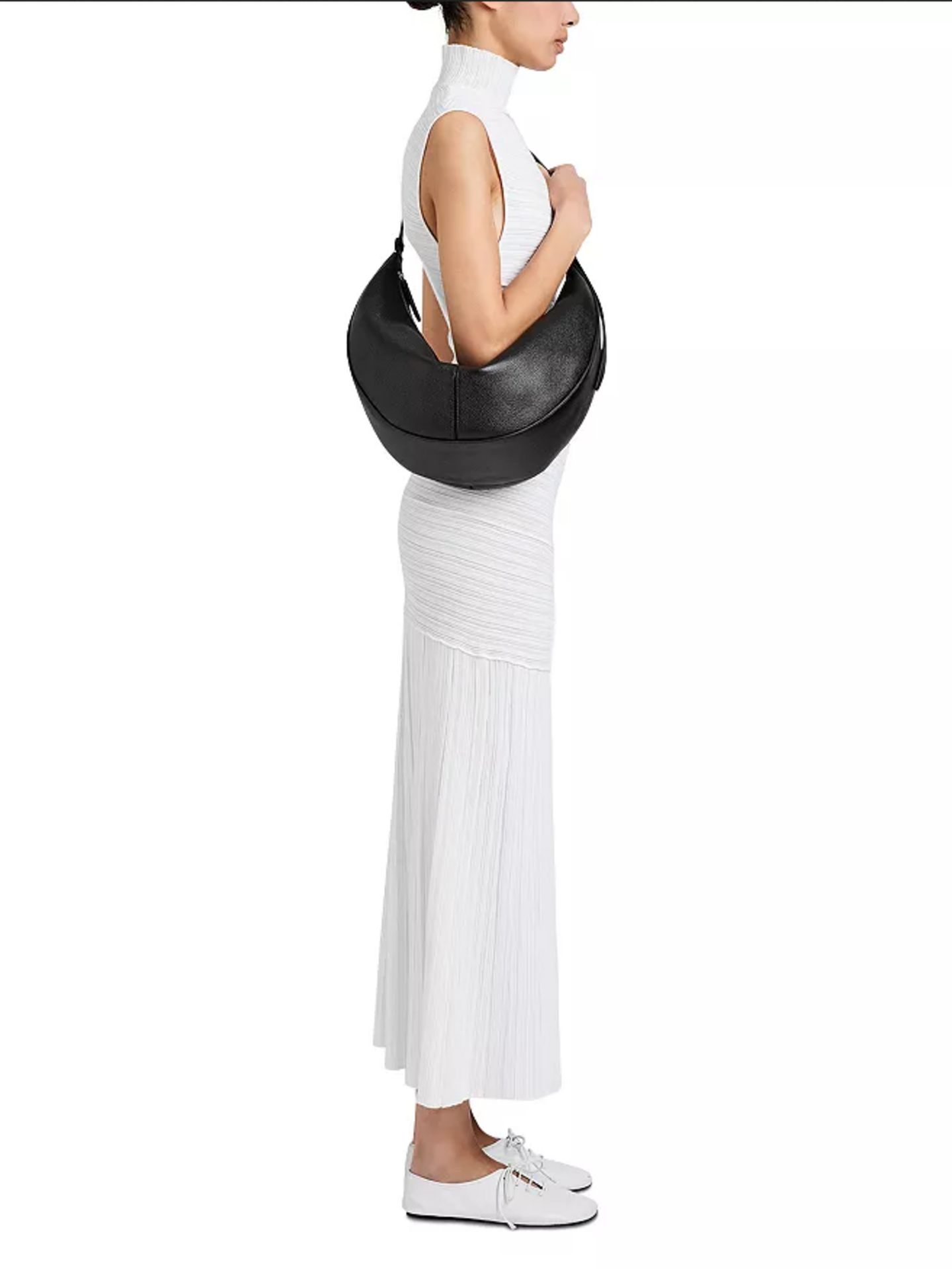 Hobo Slide Bag - Pebbled Black - Kiki