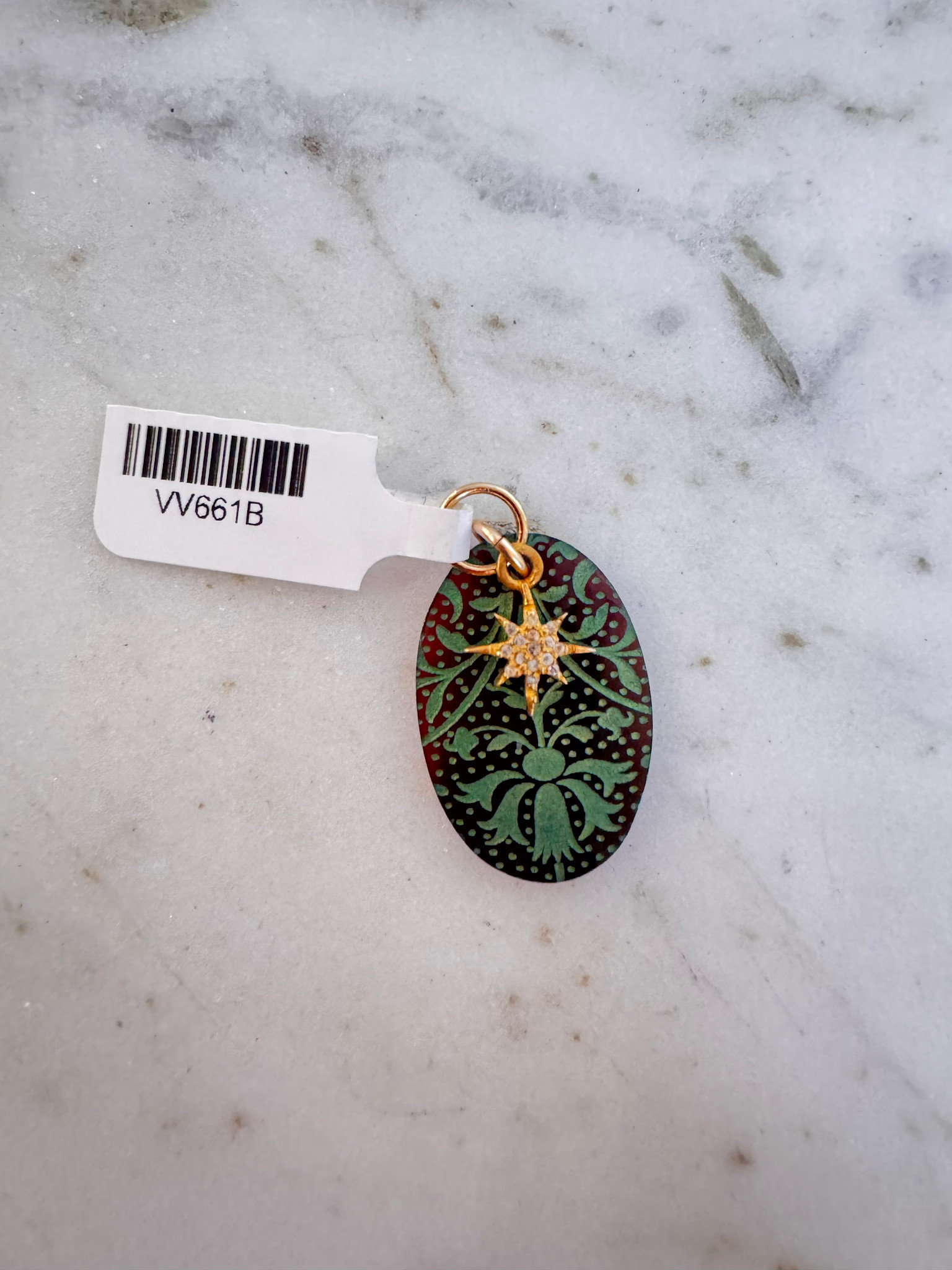 SENNOD Etched Shell with Diamond Star Vignette - Kiki