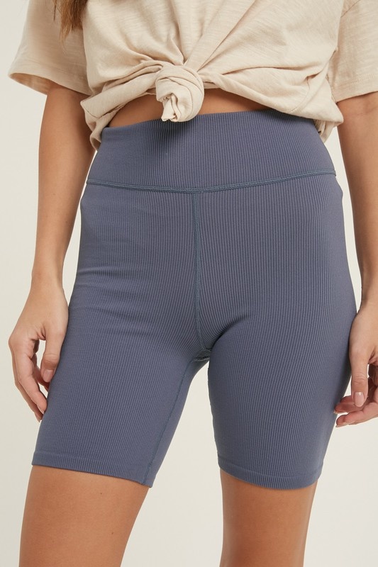 Seamless Ribbed Biker Shorts - 509 Broadway