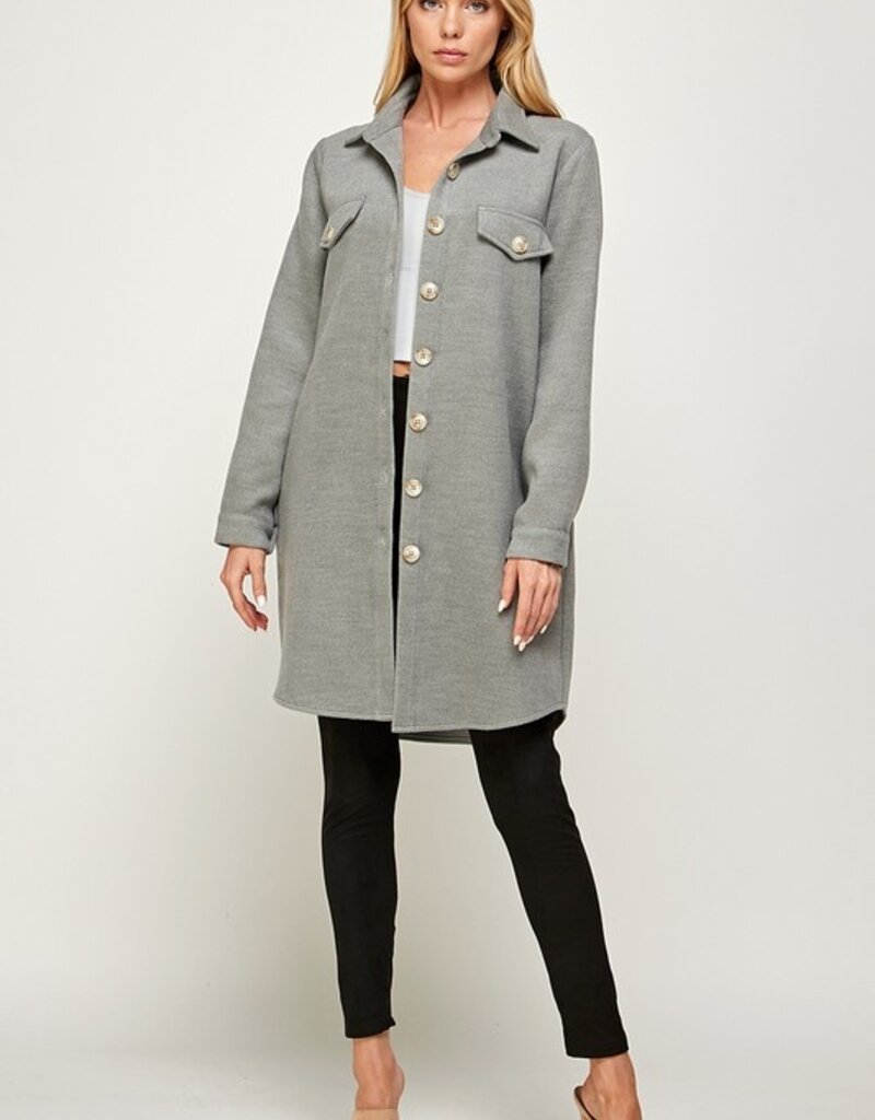 Oversized Button Down Jacket - 509 Broadway