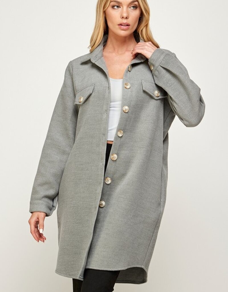 Oversized Button Down Jacket - 509 Broadway