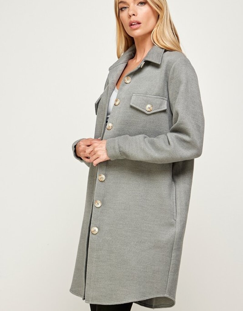 Oversized Button Down Jacket - 509 Broadway