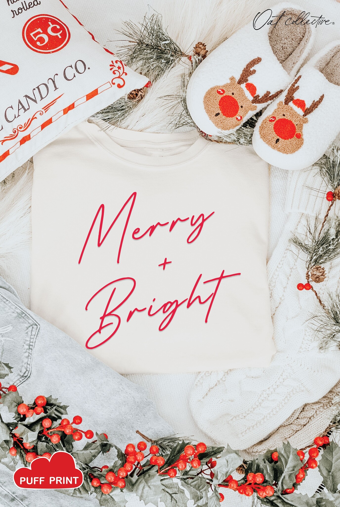 Merry & Bright Puff Tee - 509 Broadway