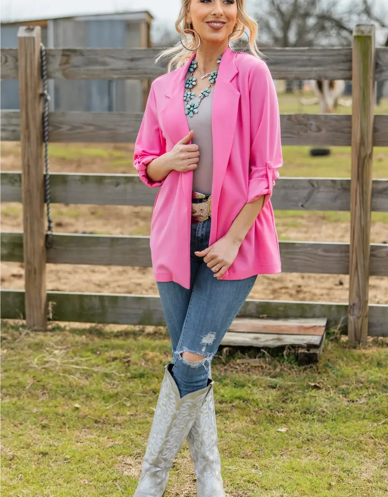 Open Front Boyfriend Blazer - 509 Broadway