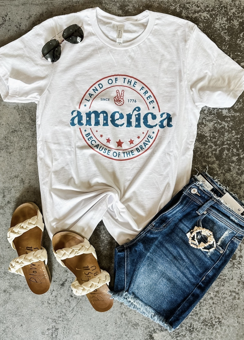 Land Of The Free Graphic Tee - 509 Broadway