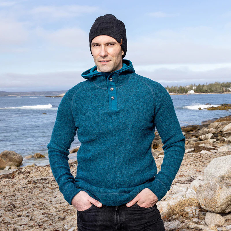 Stanfield's F25 1301 Wool Henley w/Hood-Dragonfly - Baker Street Menswear