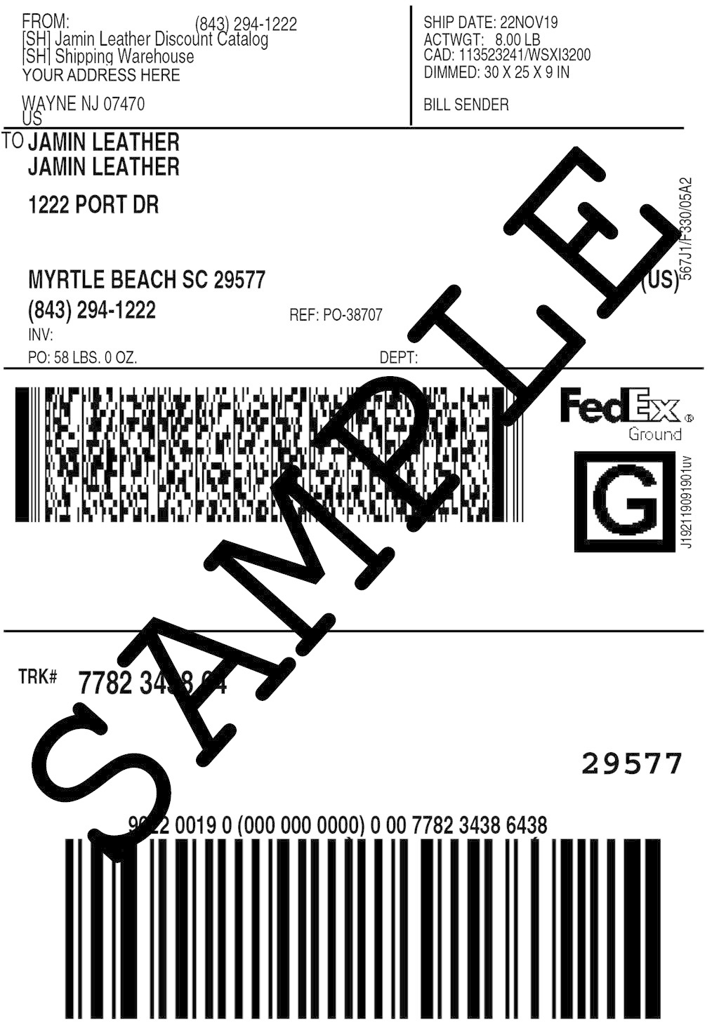 fedex express return label