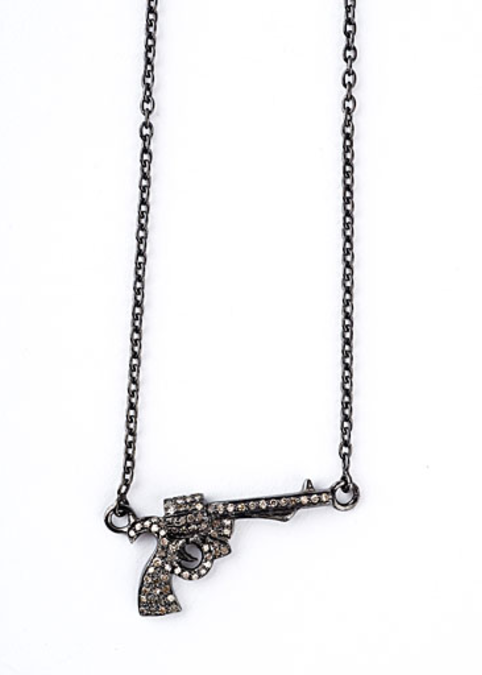 Mina Danielle Diamond Gun on Oxidized Chain - Mina Danielle Jewelry