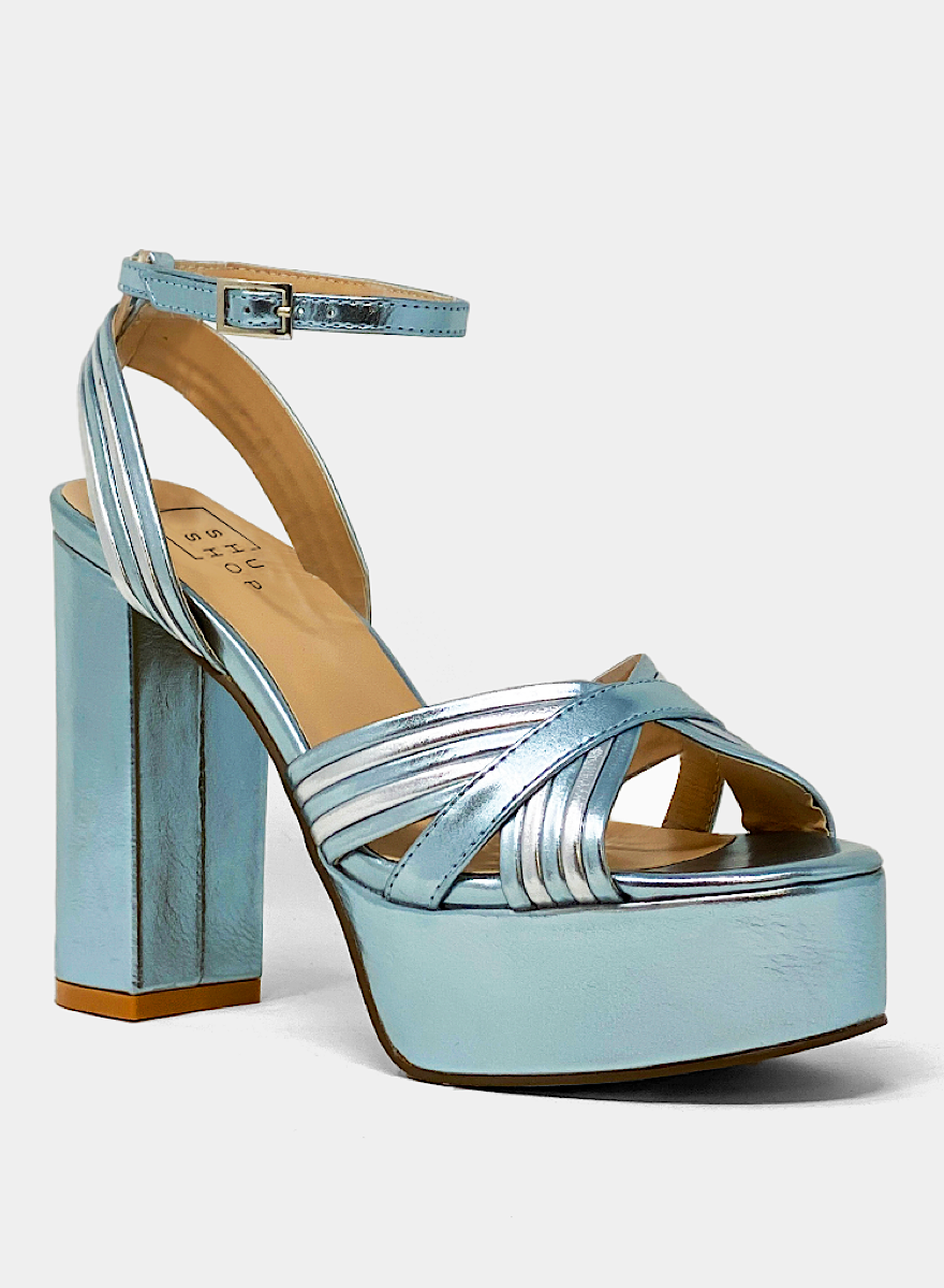 Blue Multi Metallic High Heel - Passo Boutique