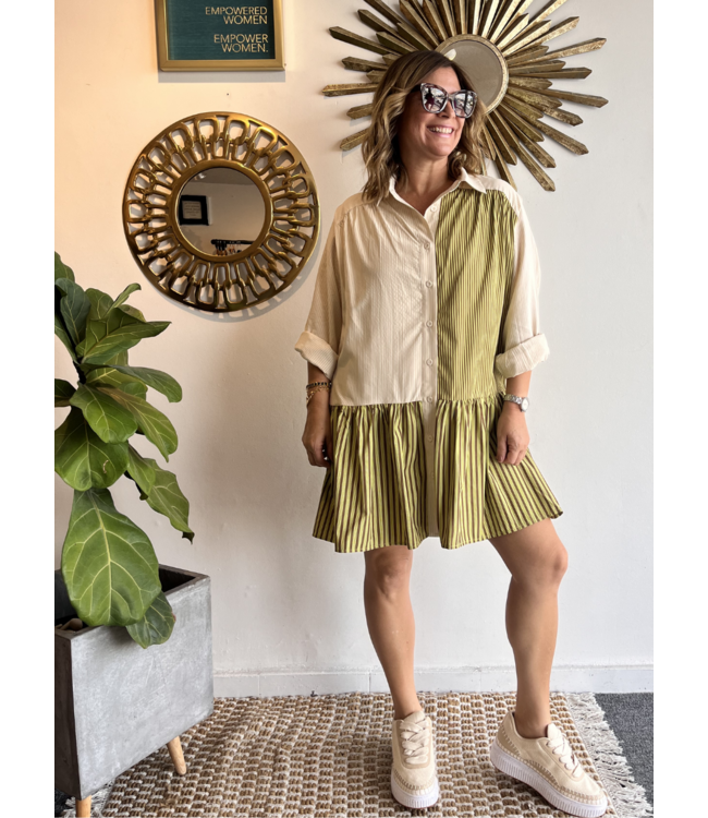 Mixed Stripe Mini Shirt Dress Passo Boutique mixed-stripe-mini-shirt-dress-passo-boutique