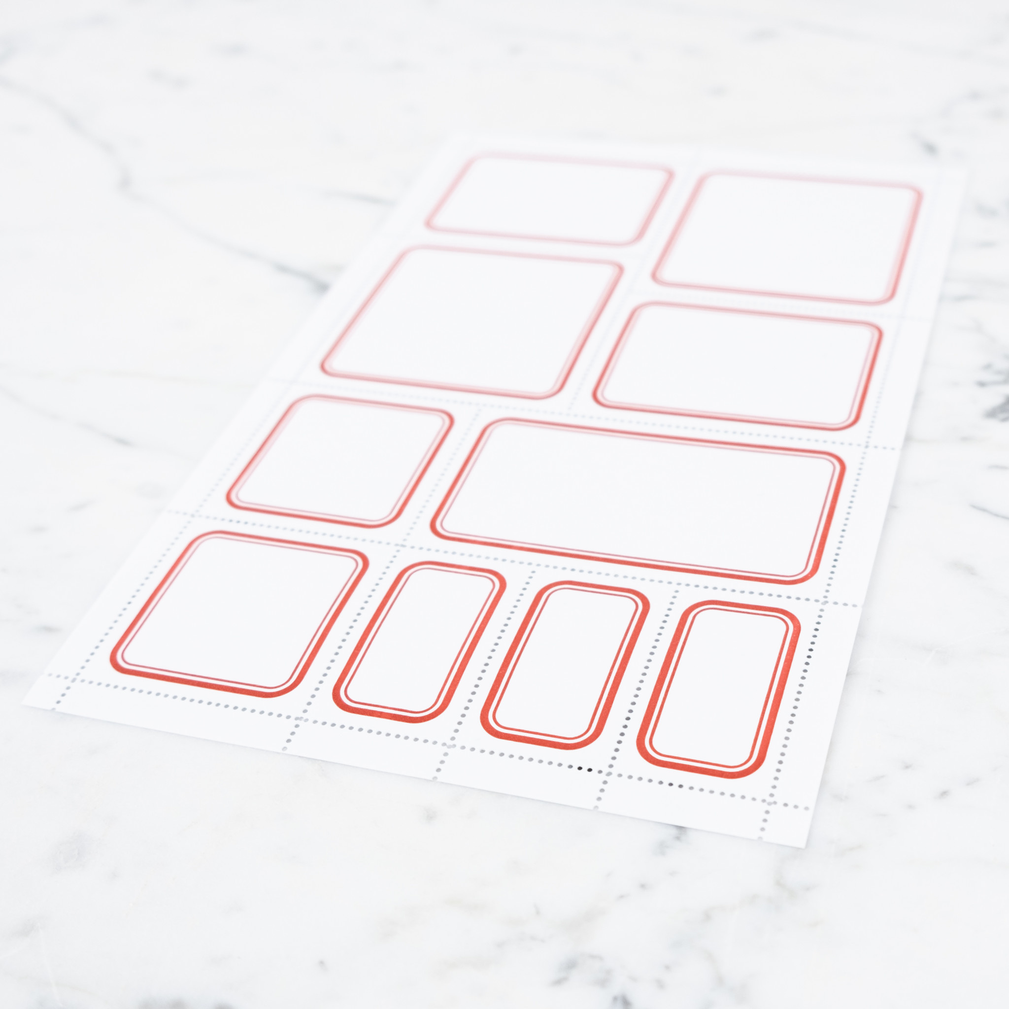Blank Perforated Stamp Label Sheet - Red - Round Corners - The Foundry ...