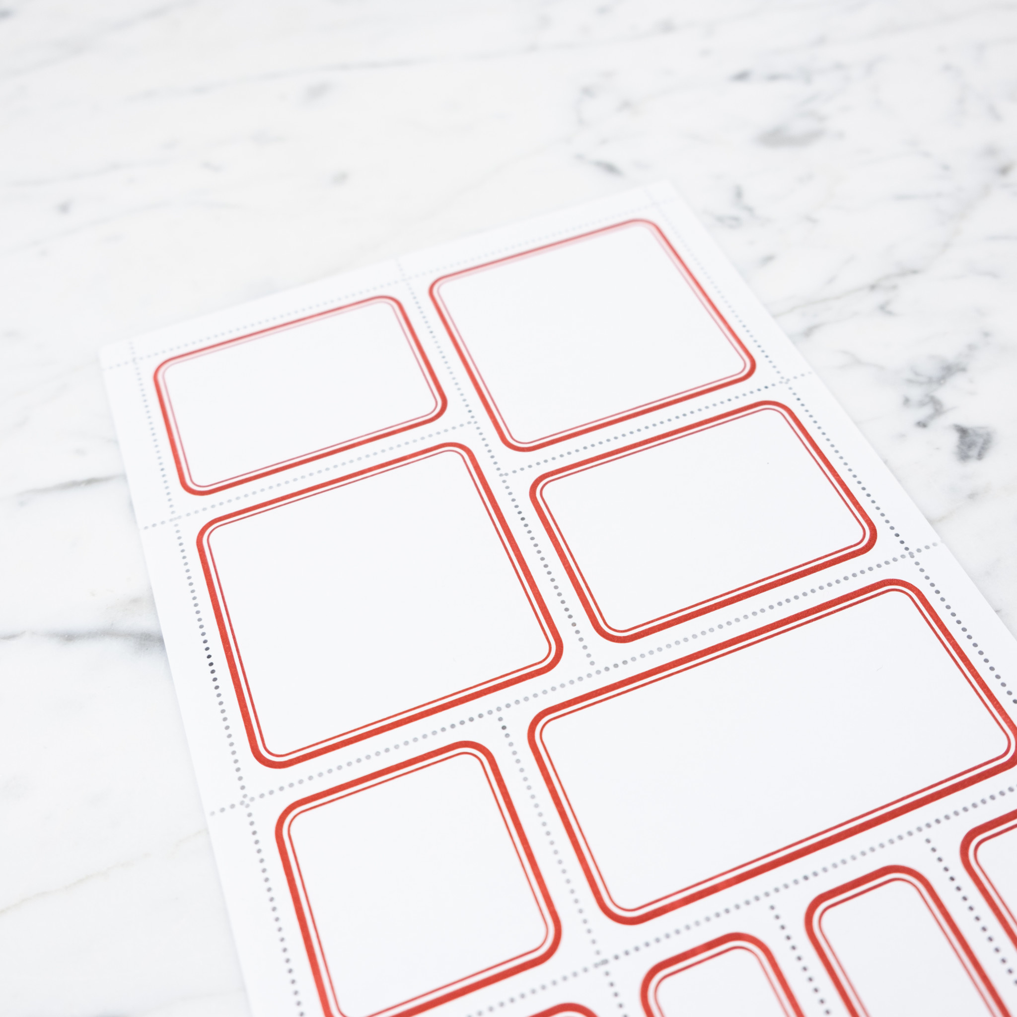 Blank Perforated Stamp Label Sheet - Red - Round Corners - The Foundry ...