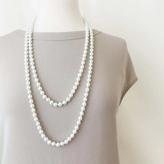 Extra large faux pearl necklace store