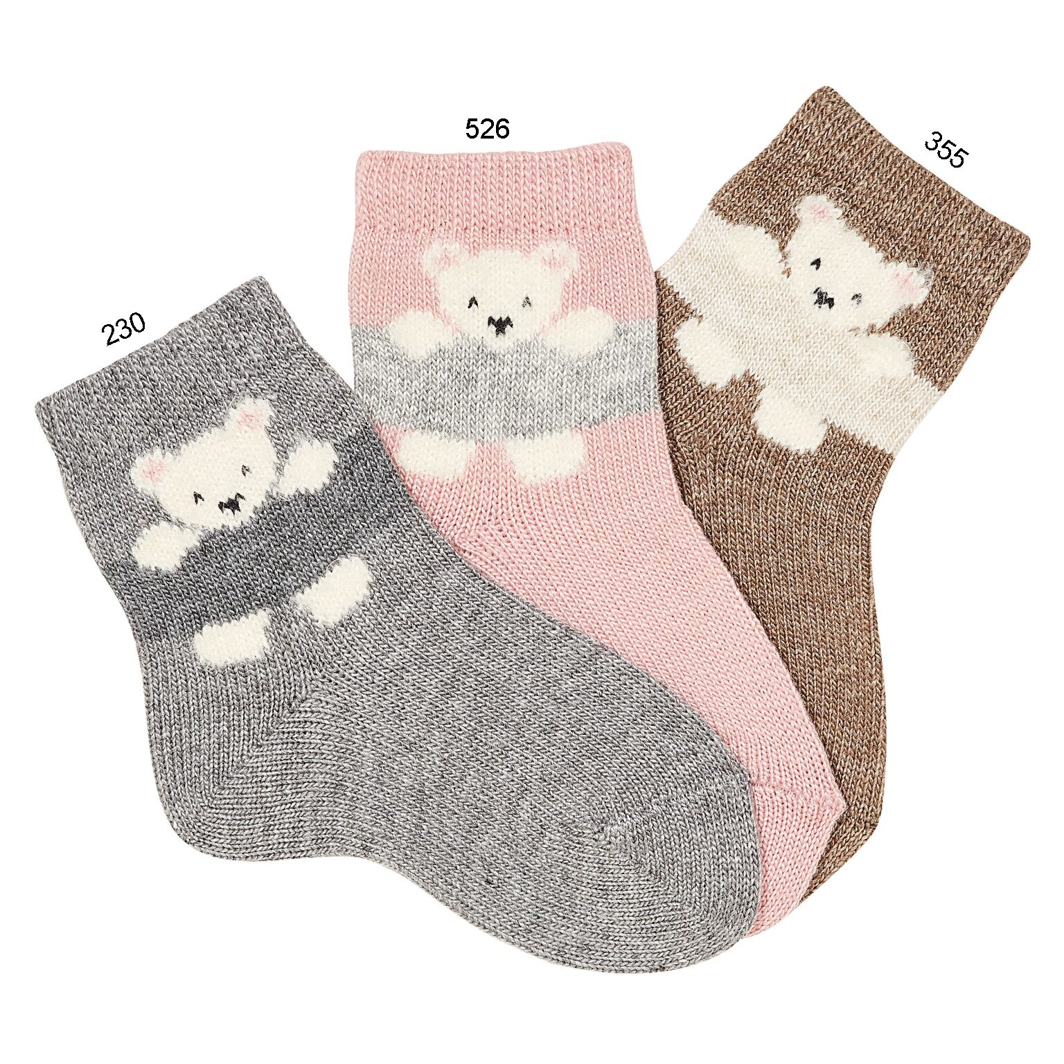 Condor Polar Bear Ebroidery Short Sock Rosa Palo - MODAKIDS