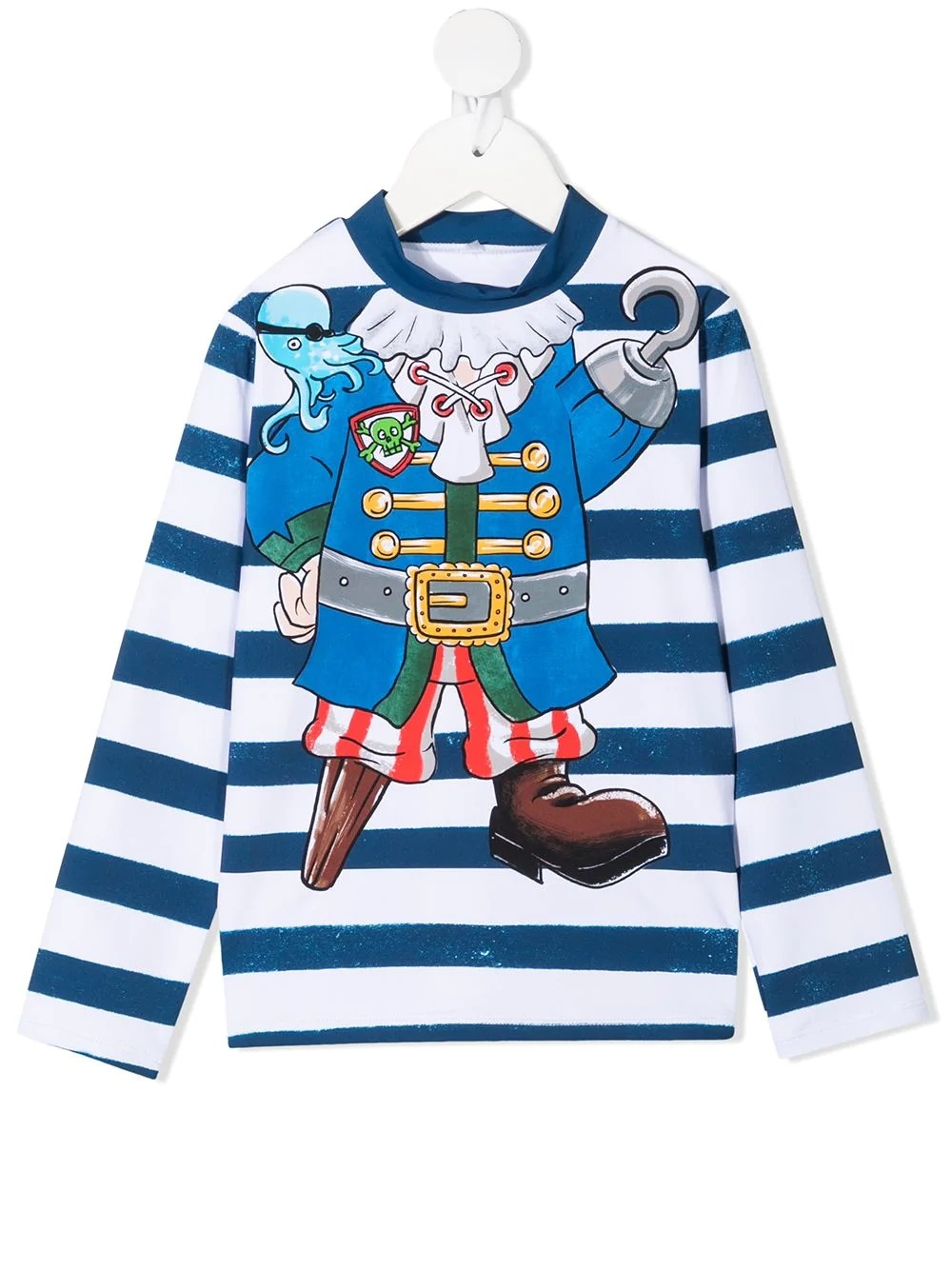 Kid Boy Striped LS Rashguard Tee With Pirate - Moda Kids