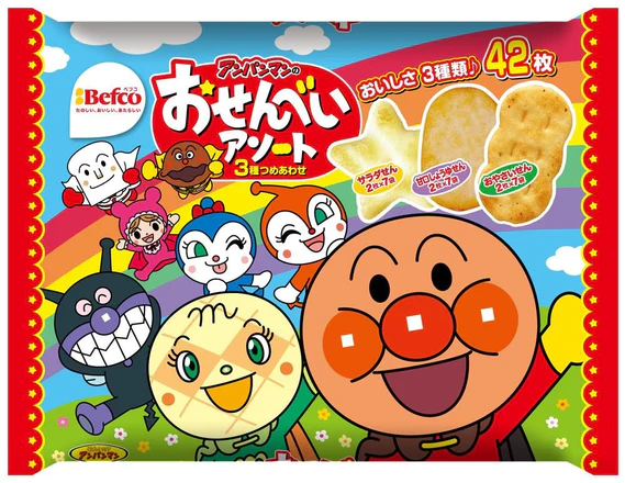 Anpanman 3 kinds of flavors assorted rice crackers 150g - MODAKIDS