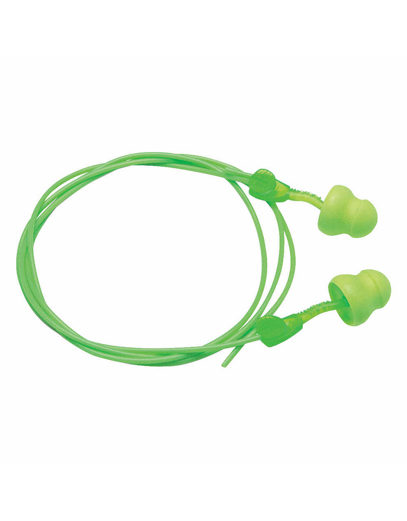 Disposable Ear Plugs, Corded, Green, Pkg. of 100 - Unified Fire Authority