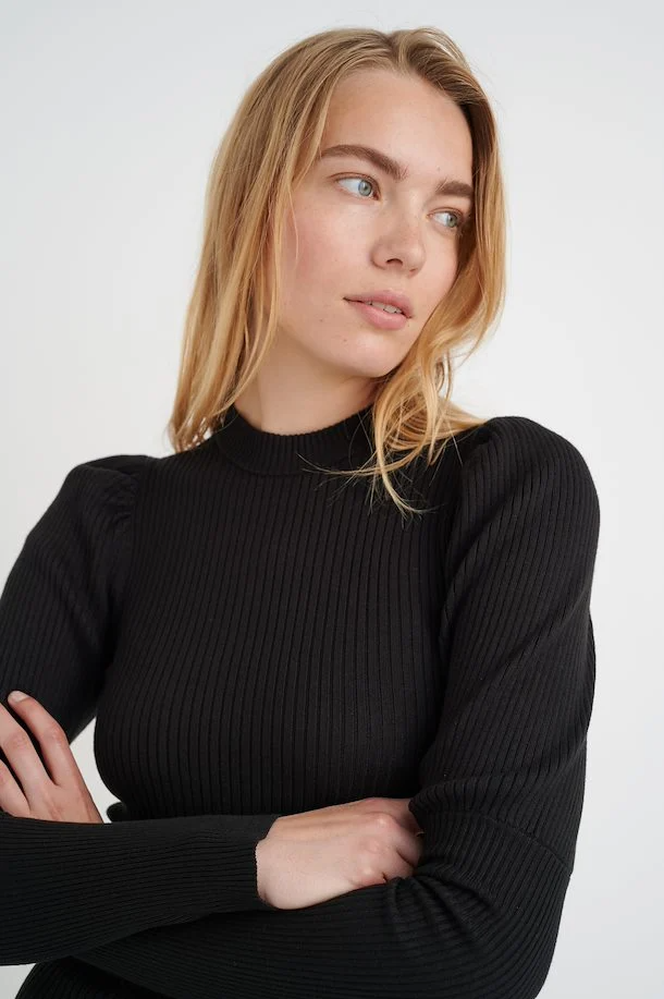 Jobe Puff Sleeve Ribbed Knit Top - Adorn Boutique