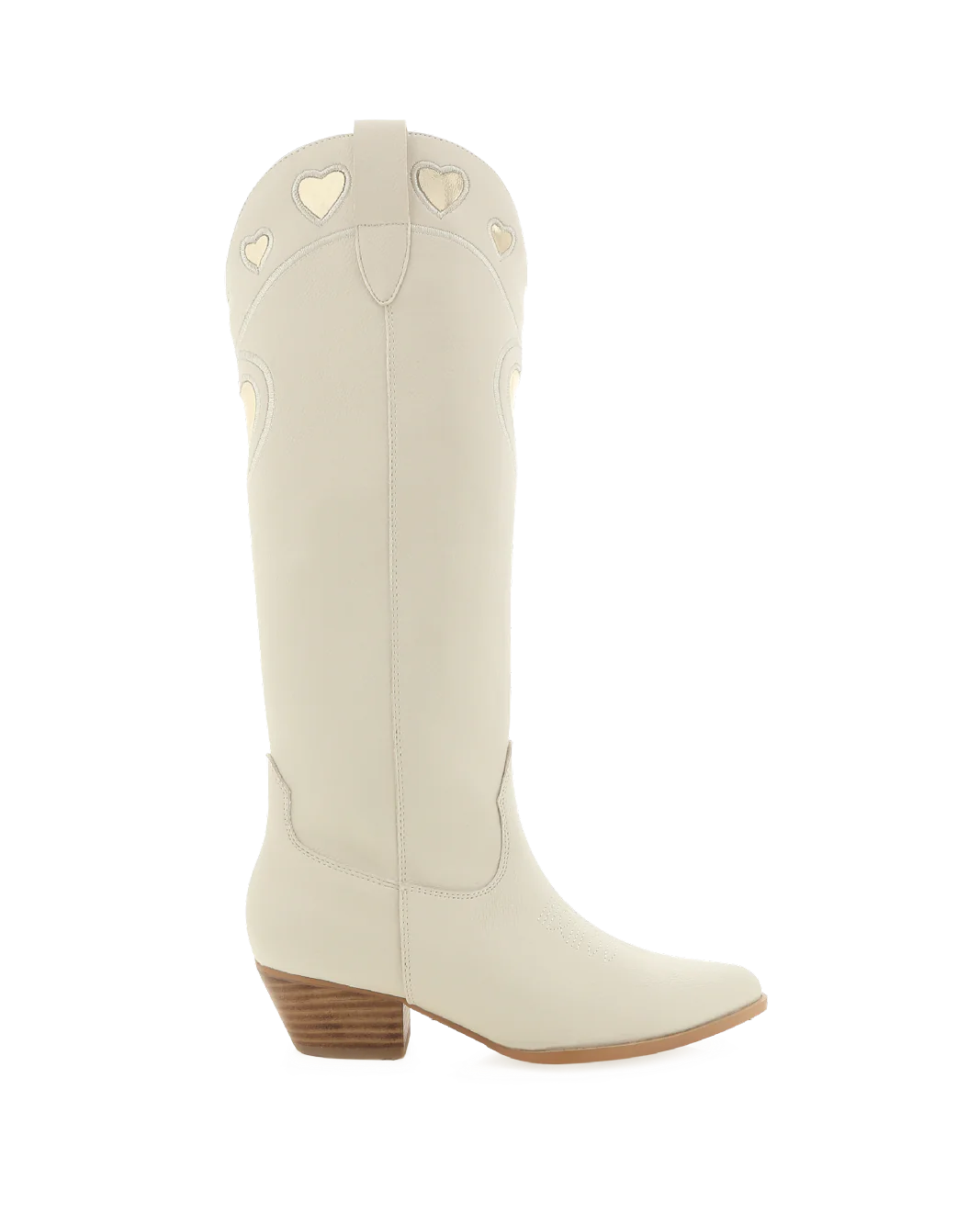 Velma Metallic Heart Boots in Gold and Cream - Adorn Boutique