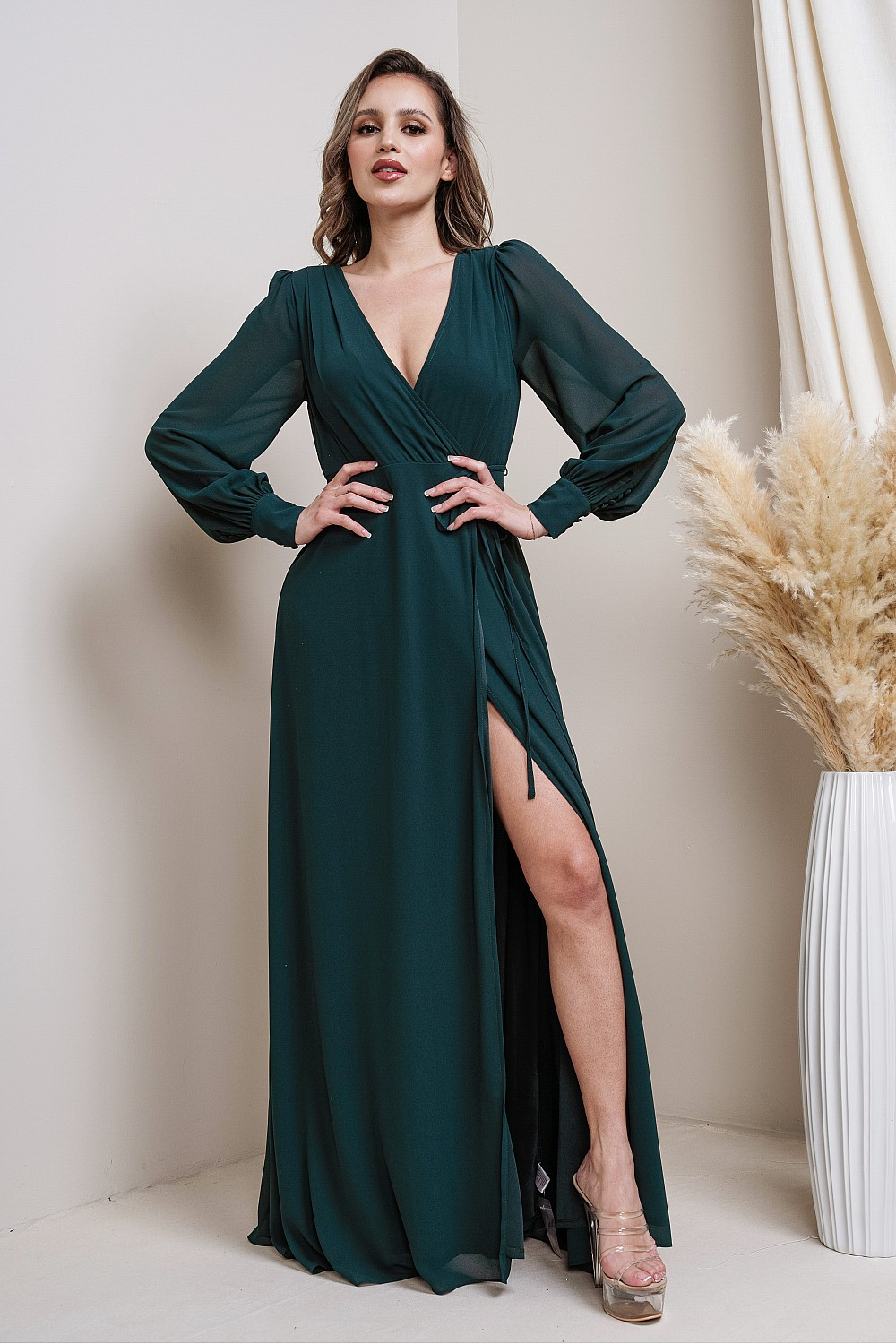 Lesa Long Sleeve Maxi in Hunter Green - Adorn Boutique