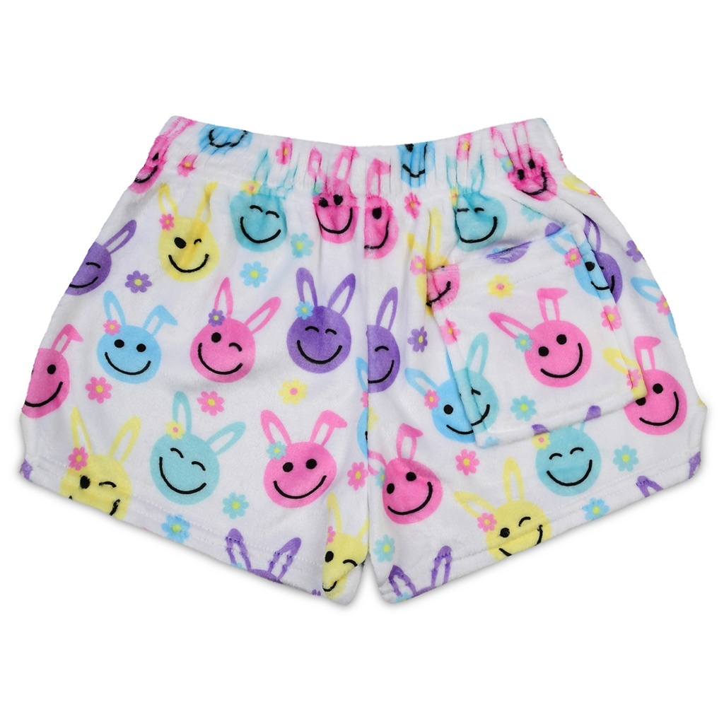 HAPPY FACE BUNNIES PLUSH SHORTS - Beyond The Rainbow