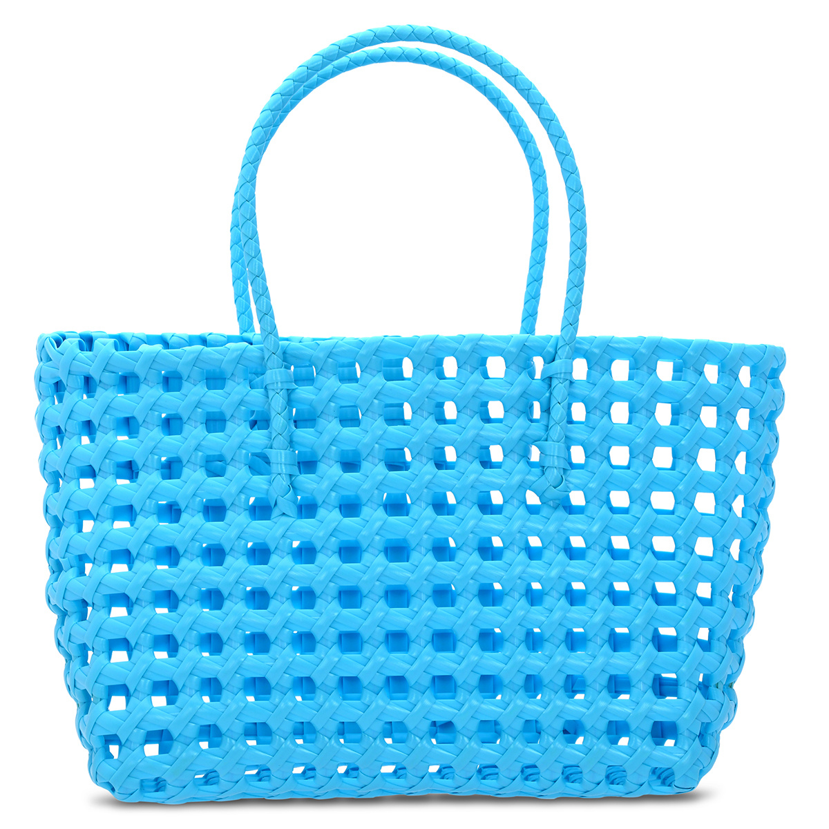 SMALL BLUE WOVEN TOTE - Beyond The Rainbow